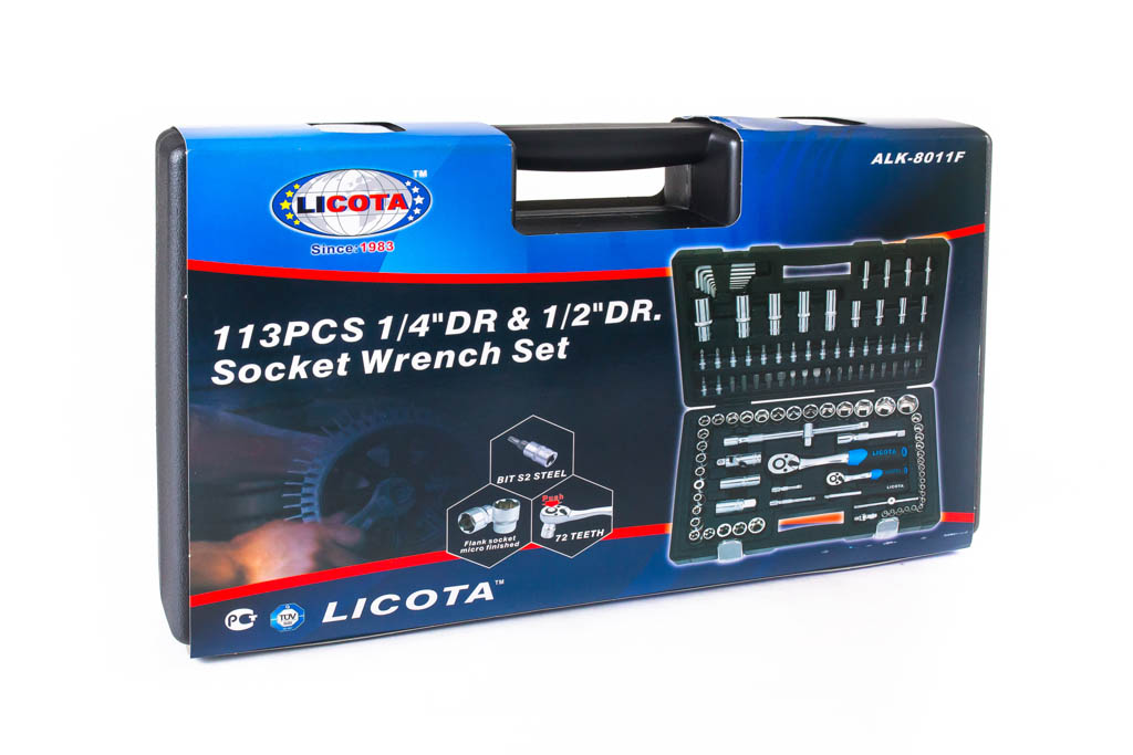 Набор инструмента 1/4" и 1/2" 6гр. 113 предметов LICOTA (ALK-8011F)